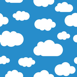 Blue horizontal seamless cloud patter Royalty Free Vector