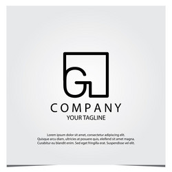 Black square g logo premium elegant template eps Vector Image