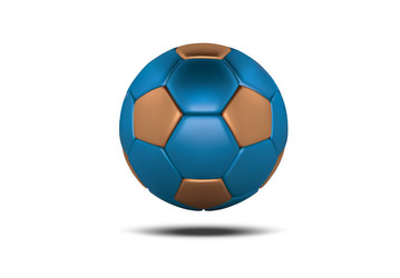 Blue gold soccer ball on white background Vector Image