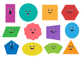 Cartoon basic geometric shapes Royalty Free Vector Image