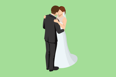 Isometric wedding couple marriage and family Vector Image