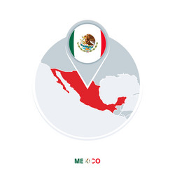 Map pointer with flag of mexico Royalty Free Vector Image