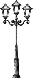 Sketch of street light drawing Royalty Free Vector Image
