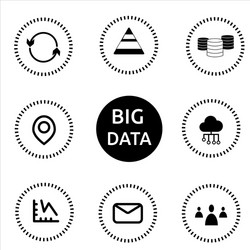 Big data black infographics Royalty Free Vector Image
