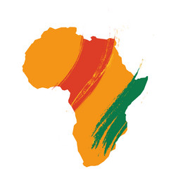Colored map of africa continent Royalty Free Vector Image