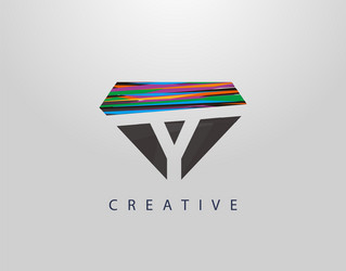 Letter y abstract diamond logo creative Royalty Free Vector