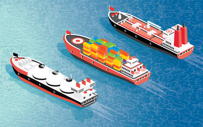 Isometric bulk carrier ship freighter Royalty Free Vector