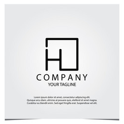 Black square h logo premium elegant template eps Vector Image