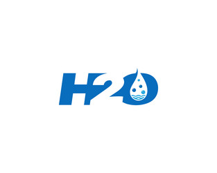 H2o or h20 letter water bubble logo design Vector Image
