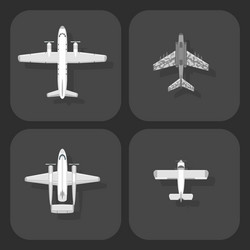 Airplane top view plane Royalty Free Vector Image
