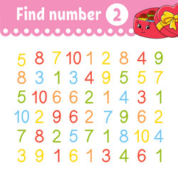 Find number education developing worksheet Vector Image