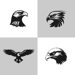 Aggressive eagle or hawk logo icon silhouette Vector Image
