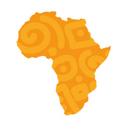 Colored map of africa with cultural patterns Vector Image