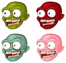 Creepy scary zombie man with bald head Royalty Free Vector