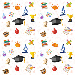 Graduate hat seamless pattern Royalty Free Vector Image