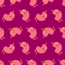 Cute healthy stomach characters icons Royalty Free Vector