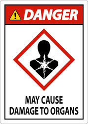 Danger may cause damage to organs ghs sign Vector Image