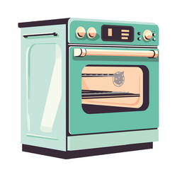 Modern kitchen equipment stove oven Royalty Free Vector