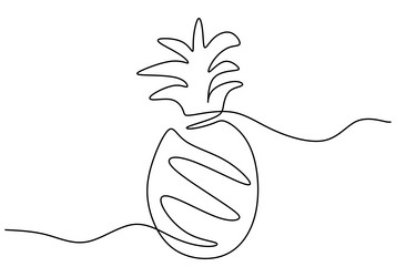 Pineapple line art summer holidays icon design Vector Image
