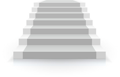 White stair front view 3d staircase for interior Vector Image