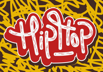 Hip hop tag graffiti style label lettering Vector Image