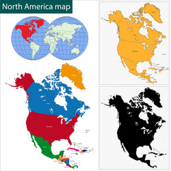Colorful north america map Royalty Free Vector Image