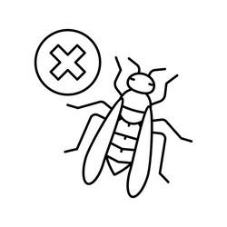 Anti wasp sign insect protection icon Royalty Free Vector