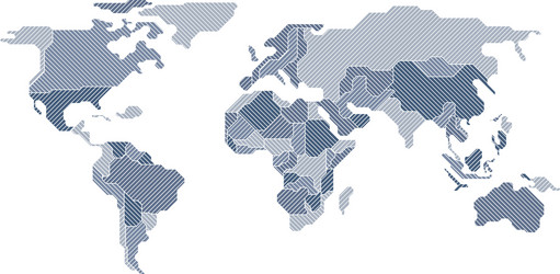 World map colorful map with countries Royalty Free Vector
