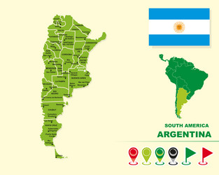 Cartoon map of argentina Royalty Free Vector Image