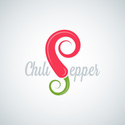 Spice shop logo round linear chili pepper Vector Image