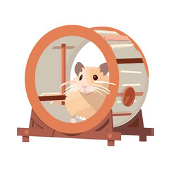 Cute hamster in wheel Royalty Free Vector Image