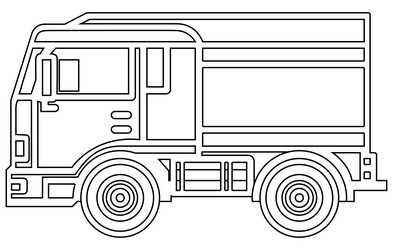 Heavy truck trailer outline Royalty Free Vector Image