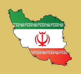 Iranian flag in map Royalty Free Vector Image - VectorStock
