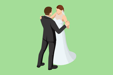 Isometric wedding couple lovely married couple Vector Image