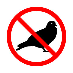 Prohibition sign no pigeons Royalty Free Vector Image