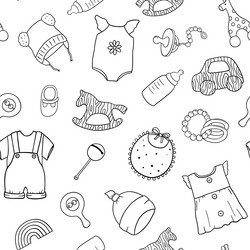 Baby items pattern Royalty Free Vector Image - VectorStock