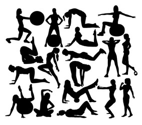 Fitness gym woman Royalty Free Vector Image - VectorStock
