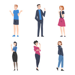 Young man and woman with contempt look on face Vector Image