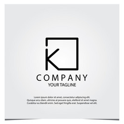 Black square k logo premium elegant template eps Vector Image
