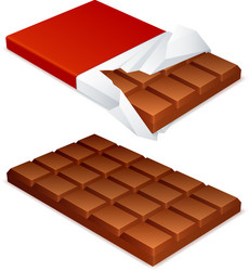 Realistic detailed 3d chocolate set Royalty Free Vector