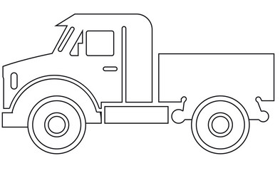 Heavy truck trailer outline Royalty Free Vector Image