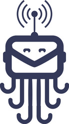 Octopus robot logo Royalty Free Vector Image - VectorStock