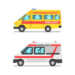 Ambulance cars health rescue service vehicle van Vector Image