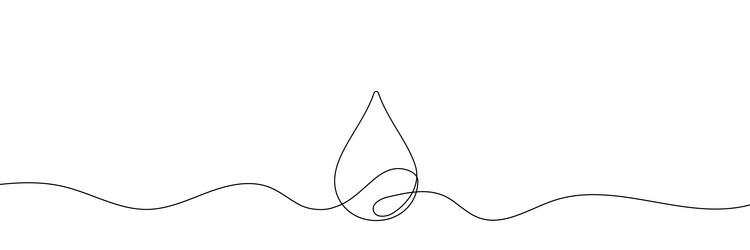Continuous editable line drawing of water drop Vector Image