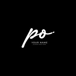 P o po initial letter handwritten signature logo Vector Image