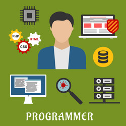 Software programmer cartoon Royalty Free Vector Image
