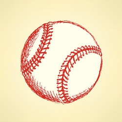 Engraving baseball ball Royalty Free Vector Image