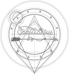 Blackwork tattoo flash sacred geometry arrow Vector Image