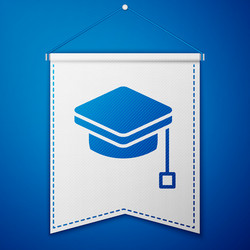 Blue graduation cap icon isolated on Royalty Free Vector