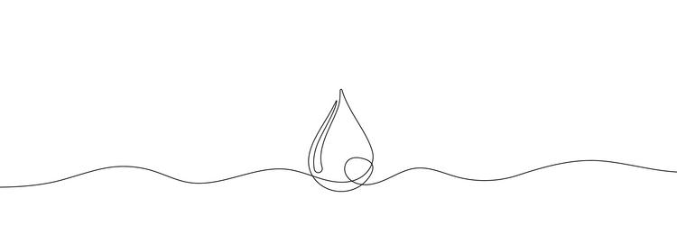 Continuous line drawing of drop water drop line Vector Image